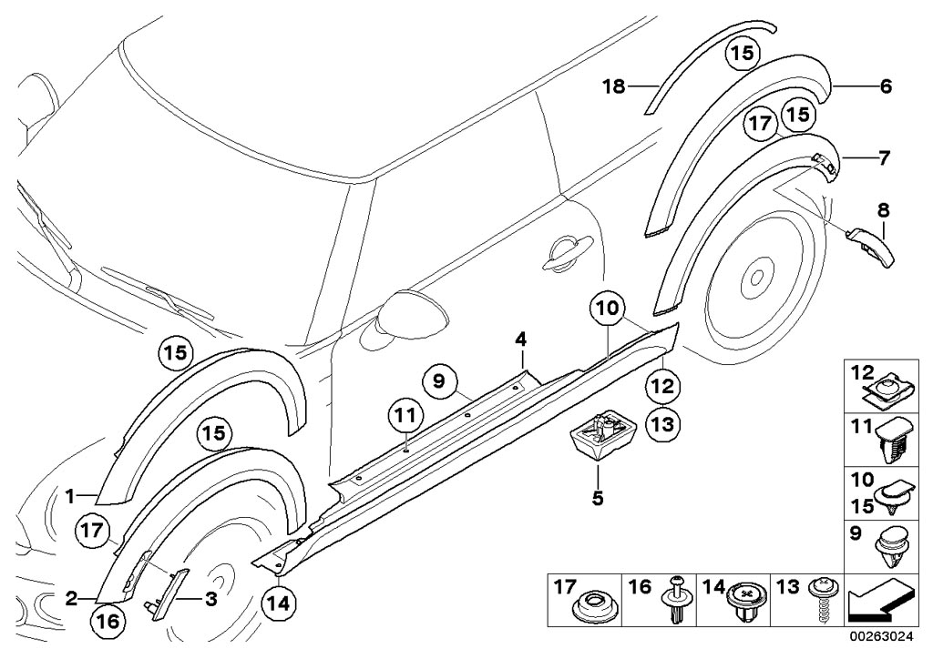 MINI R56/Coupe/Cooper D/ECE/Vehicle Trim/External Rear Moldings ...